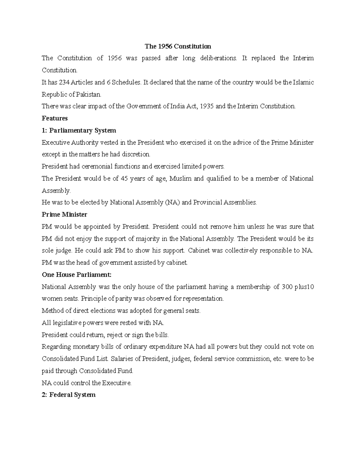 Constitution of 1956 - The 1956 Constitution The Constitution of 1956 ...