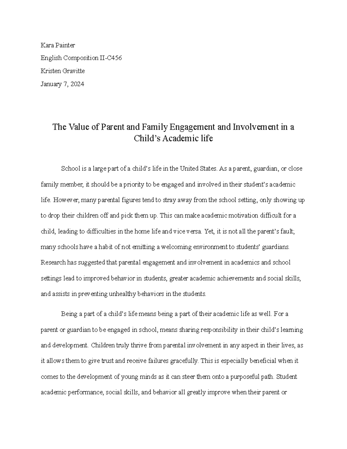 English comp 2 task 2 - open - Kara Painter English Composition II-C ...