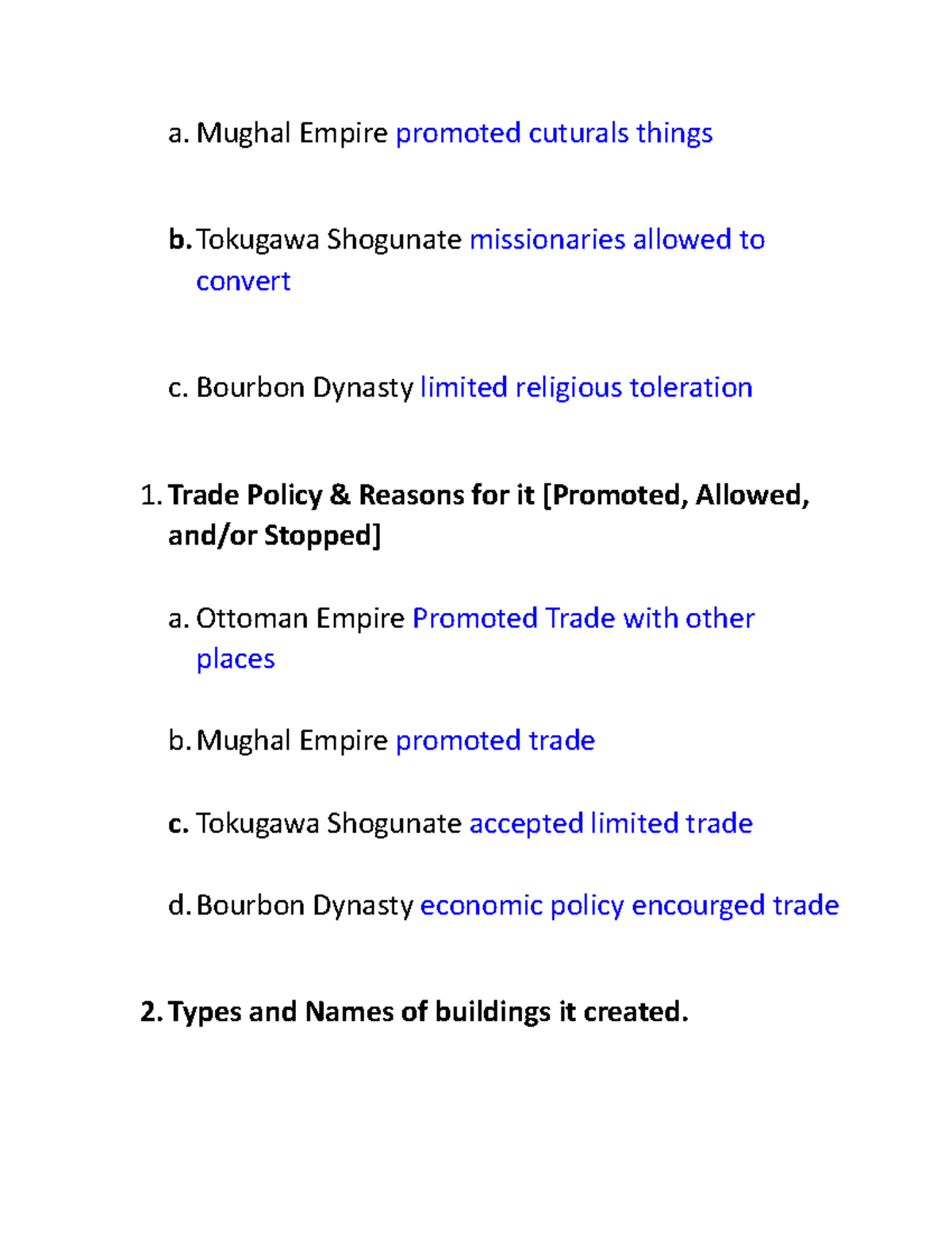 Compare Ottoman, Mughal pt 3 - a. Mughal Empire promoted cuturals ...