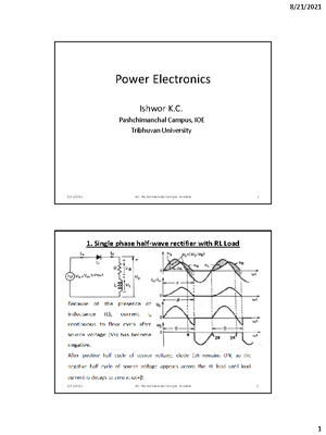 Characteristics and specifications of power electronics devices - Power ...