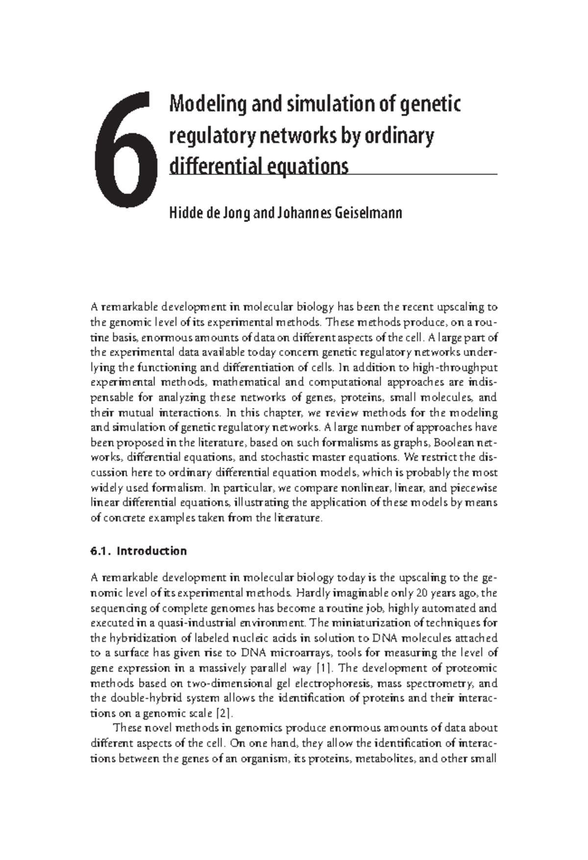 Art06 - Looks at ode of biochemical systems - 6 Modeling and simulation ...