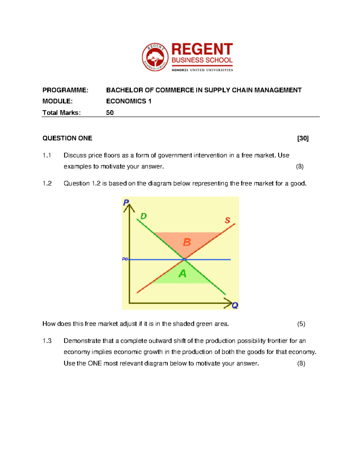 Bcomscm Economics 1 Jan 2023 S1 Assignment - PROGRAMME: BACHELOR OF COMMERCE IN SUPPLY CHAIN ...