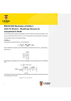 Formulas - Formulas Week 1 Principle Stress Equation ! 𝜎!! 𝜎"! 𝜏 ...