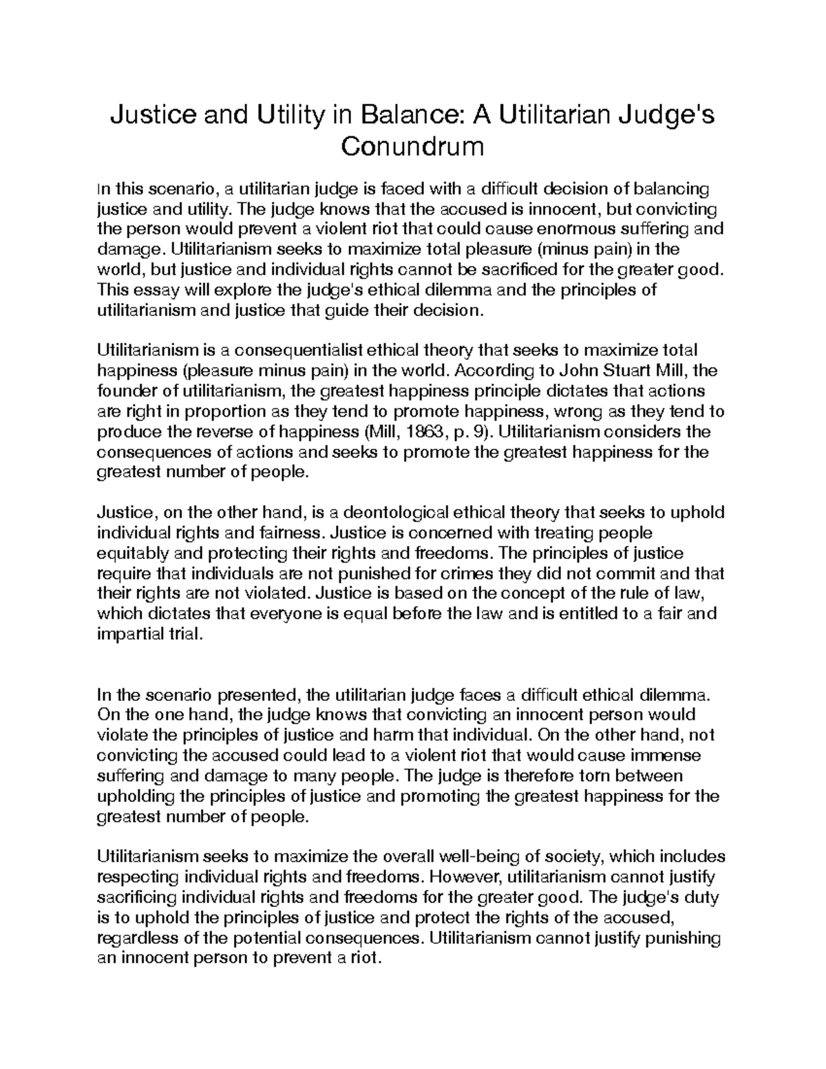 Asign 2 - winter term 4th paper - Justice and Utility in Balance: A ...