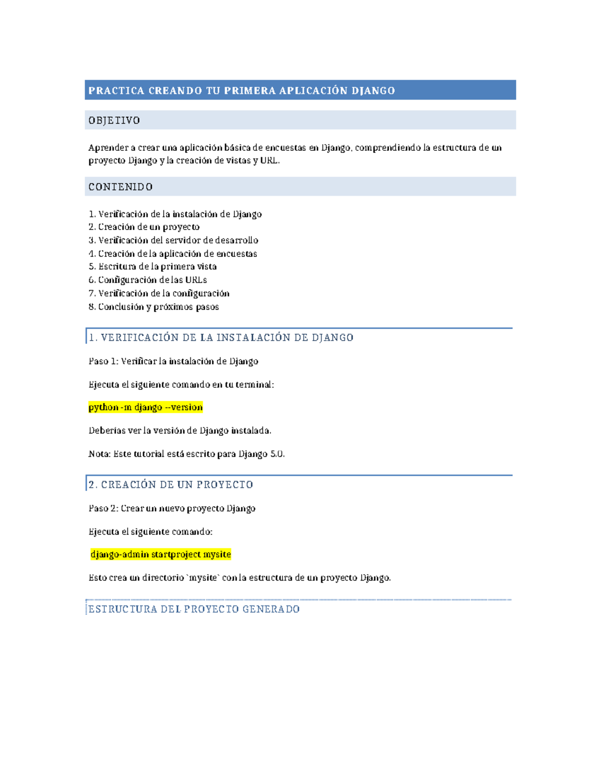 Creando tu primera aplicacion Django - PRACTICA CREANDO TU PRIMERA ...
