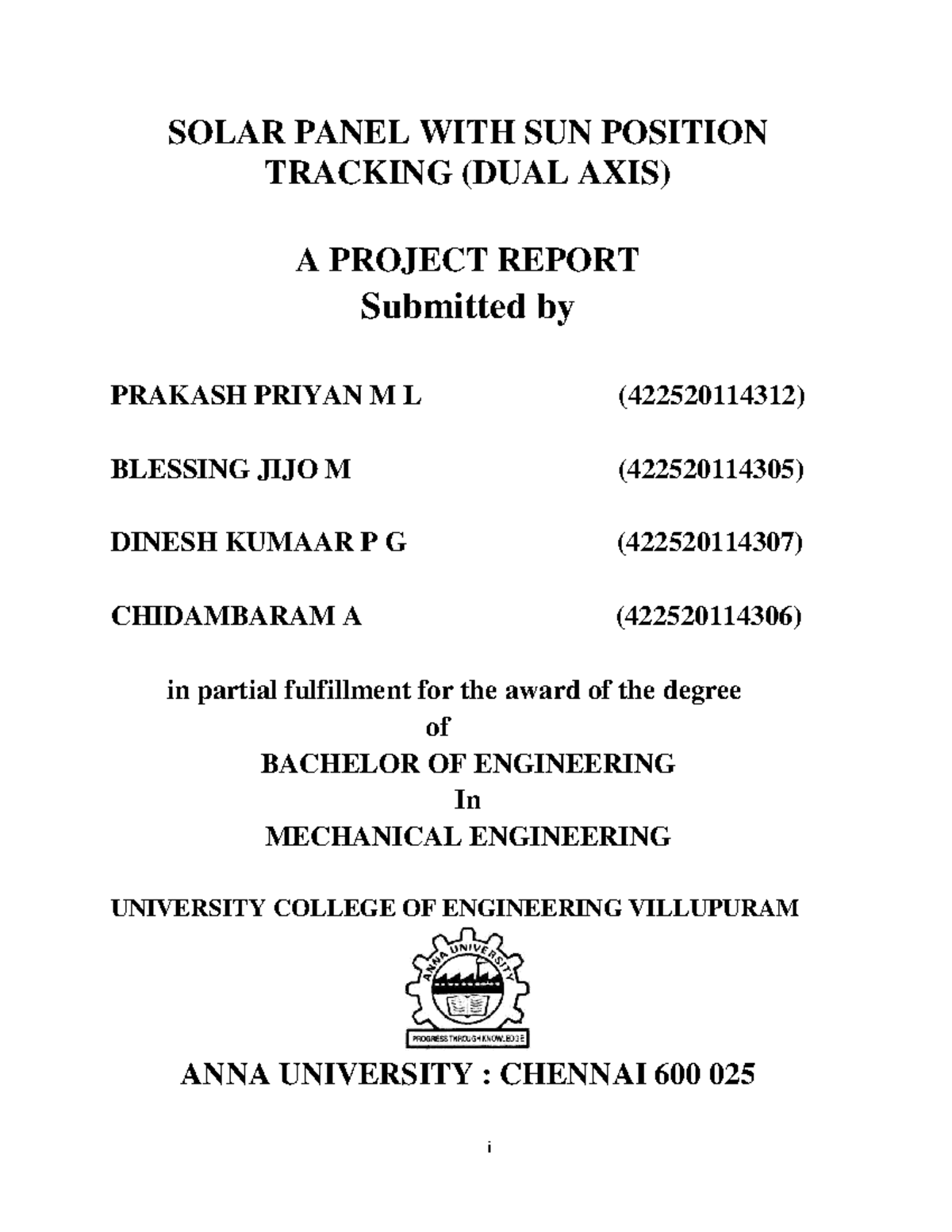 Final output - i SOLAR PANEL WITH SUN POSITION TRACKING (DUAL AXIS) A ...
