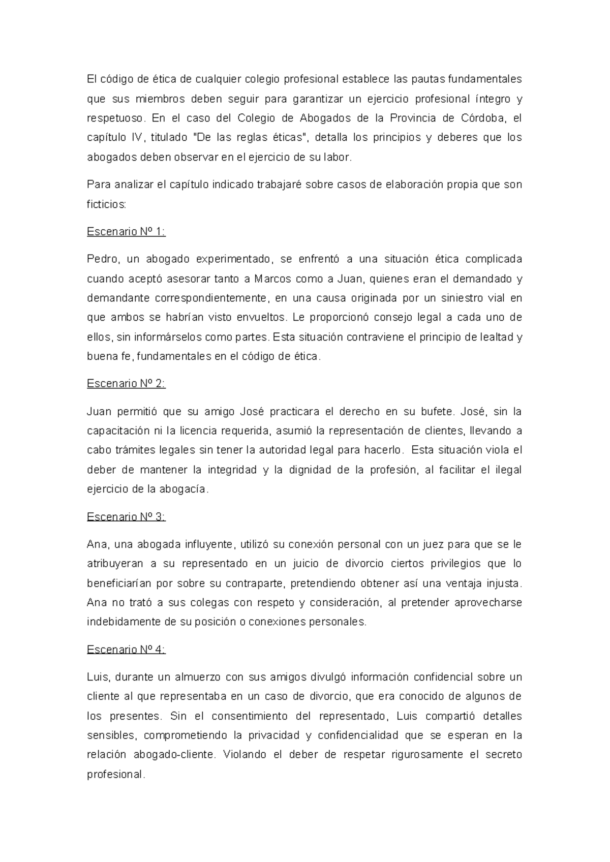 TP 4 Etica Y Deontologia 2023 - El código de ética de cualquier colegio profesional establece ...