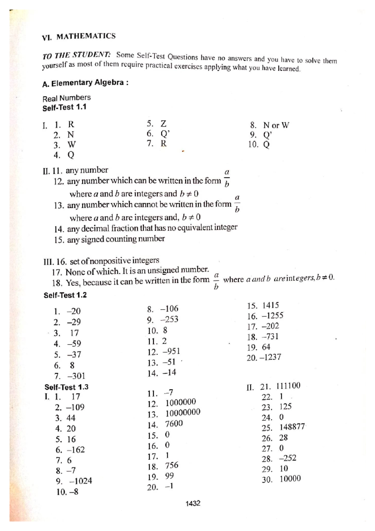 Elementary Algebra - Bachelor of Science in Accountancy - Studocu