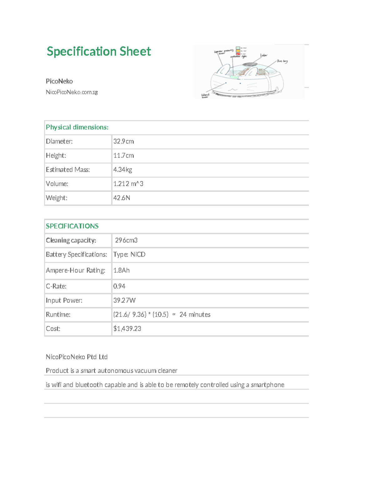 Spec sheet template 18 - SPECIFICATIONS 32 11 Weight: 4 Volume: 1 m ...