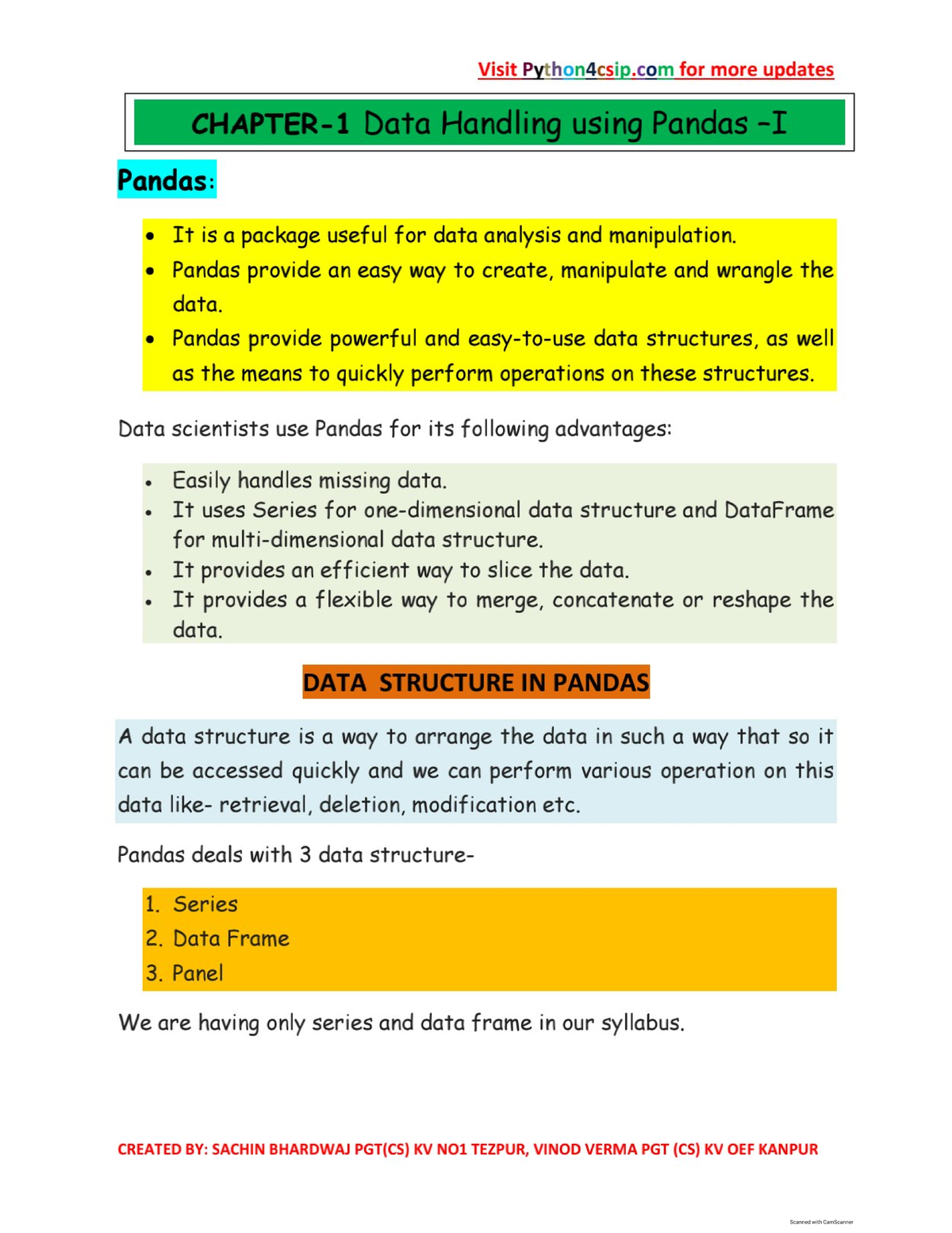 Data Handlinng Using Pandas-I - Computer Engineering - Studocu