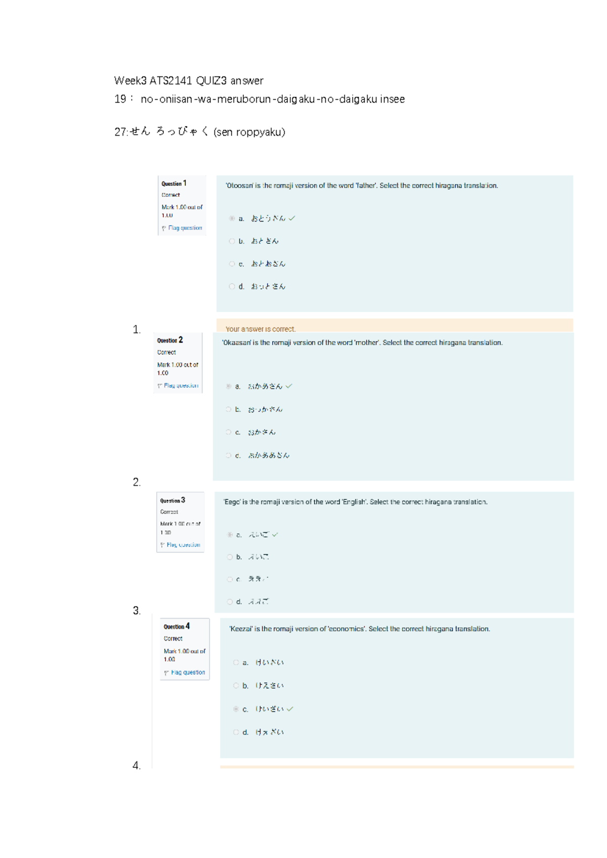 Week3 ATS2141 QUIZ3 answer - ATS1141 - 2. 3. 6. 7. 13. 16. 17. 22. 25 ...