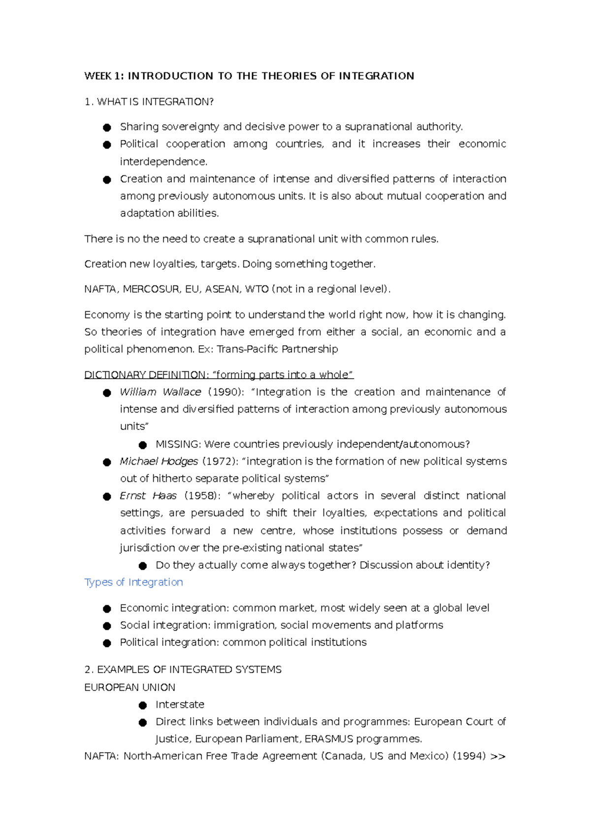 Apunts Theories OF Integration - WEEK 1: INTRODUCTION TO THE THEORIES ...