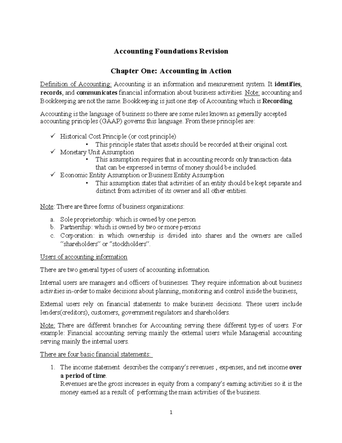 Accounting Foundations Revision - Accounting Foundations Revision ...
