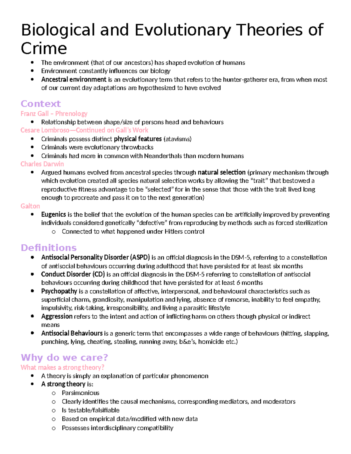 Biological and Evolutionary Theories of Crime - Biological and ...