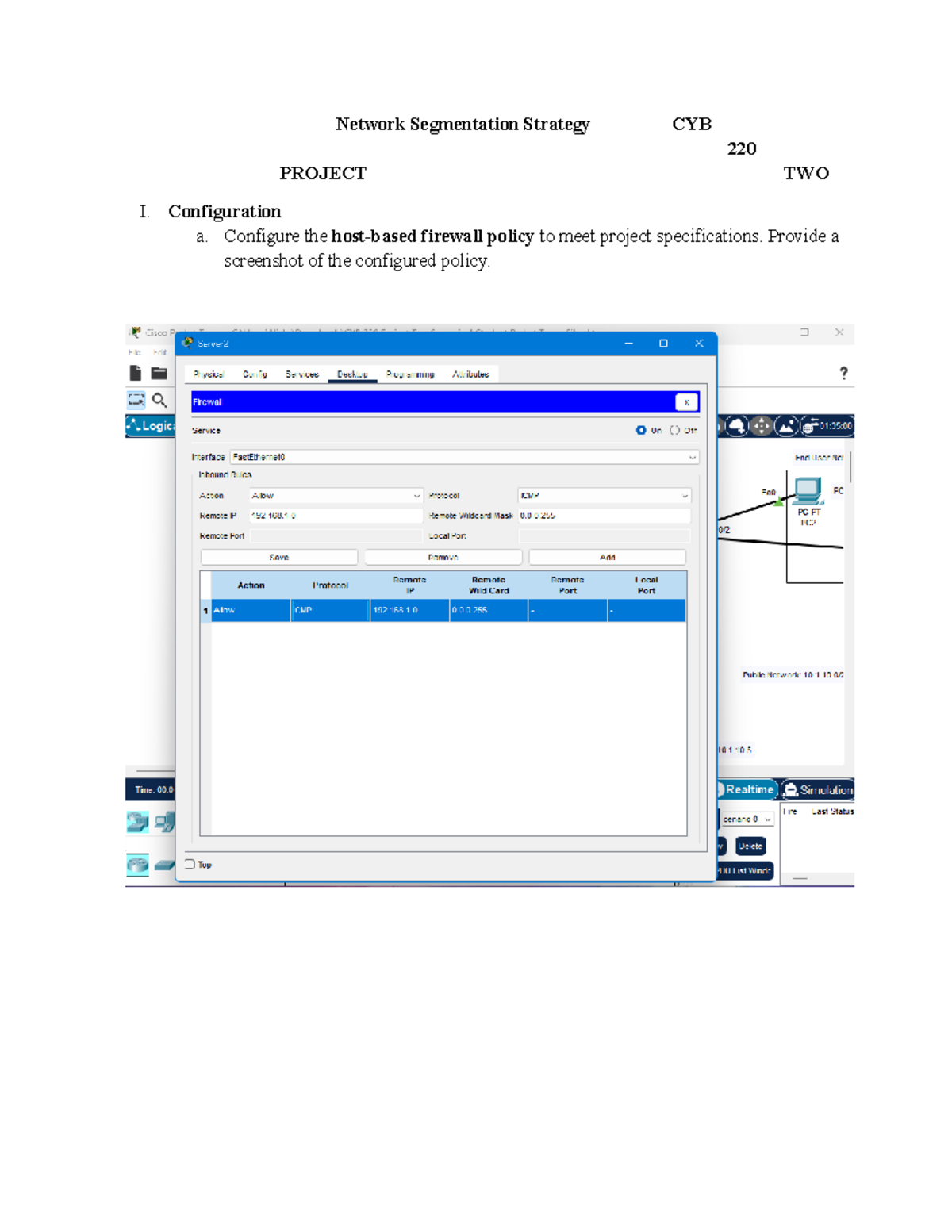 CYB 220 Project Two Scenario One Nickolas Cook - Network Segmentation Strategy CYB 220 PROJECT ...