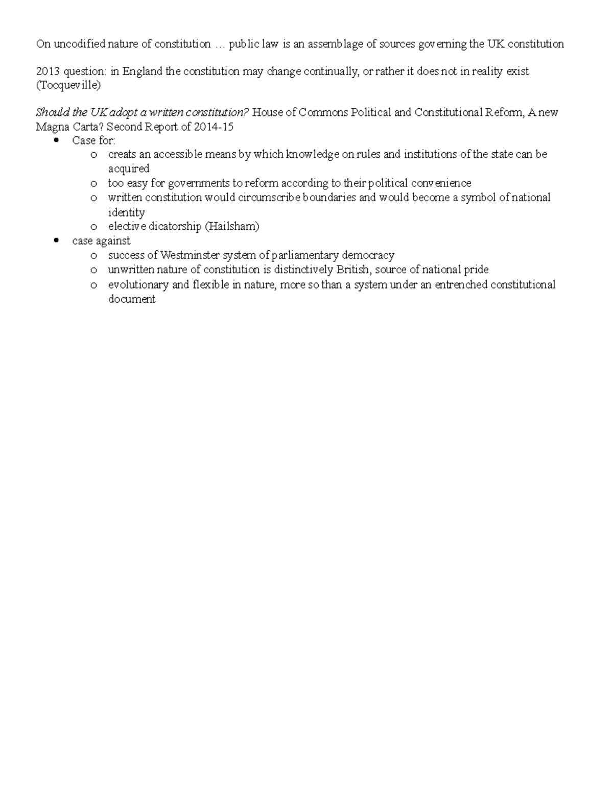 Public law exam revision - Warning: TT: more functions defined than expected On uncodified ...