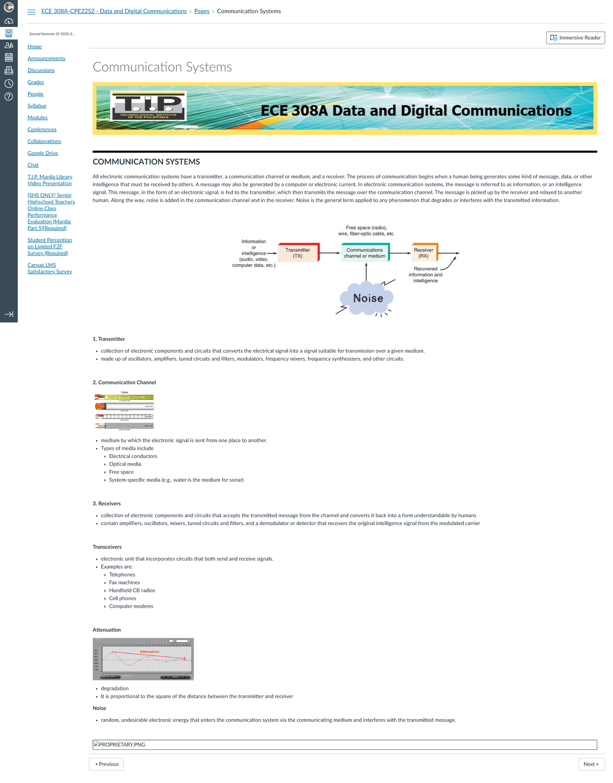 2 Communication Systems ECE 308A-CPE22S2 - Data and Digital ...