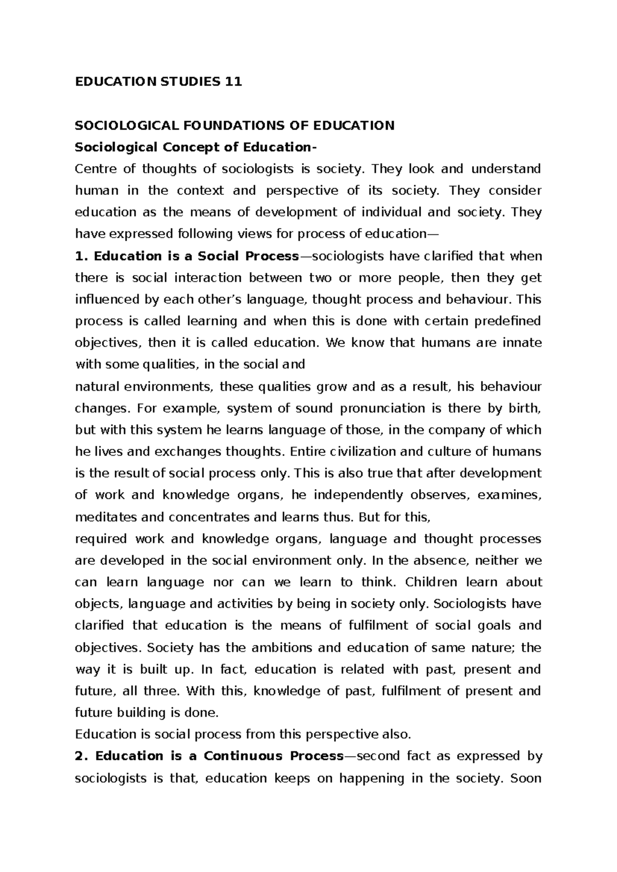 EDS26B1 Sociological concept of Education - EDUCATION STUDIES 11 ...