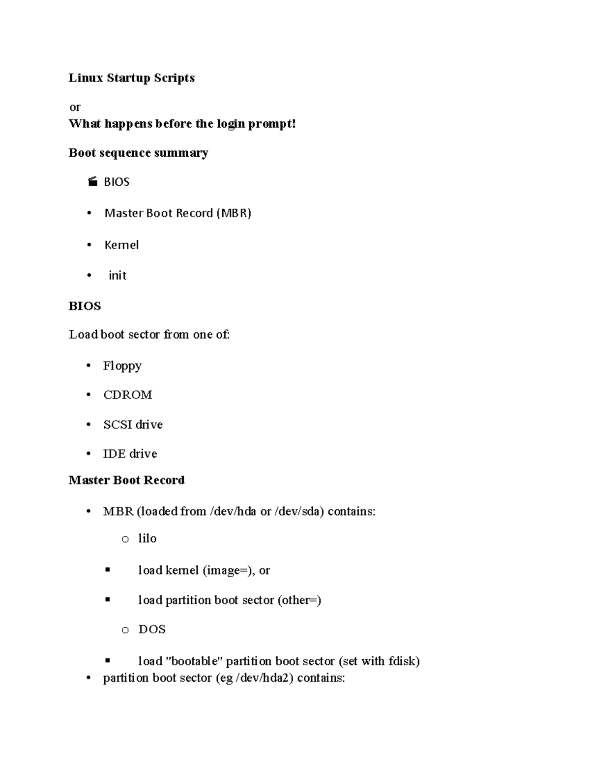 Linux Startup Scripts - Linux Startup Scripts or What happens before ...