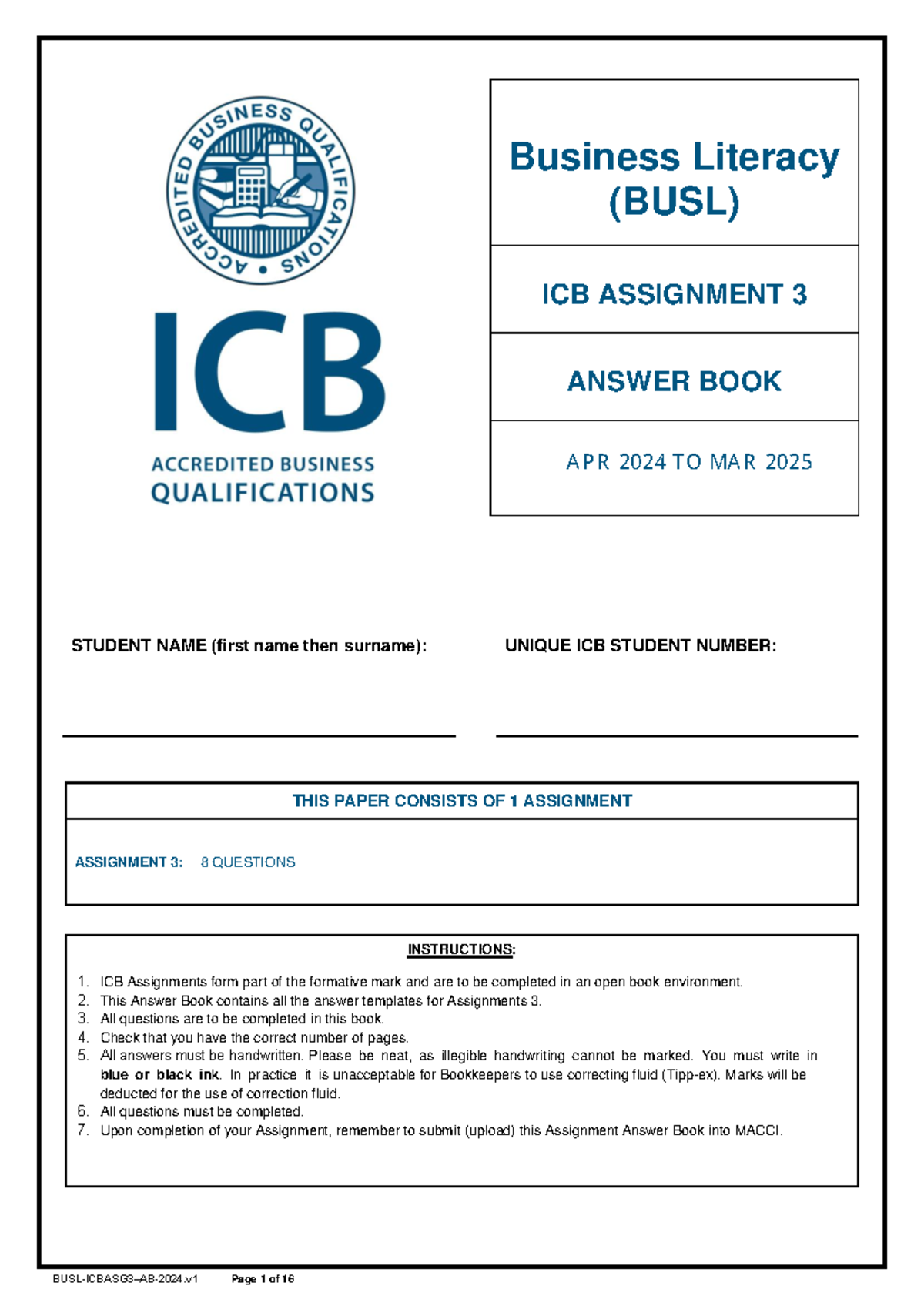 Business literacy practice material exercise , revision and Mock exam ...