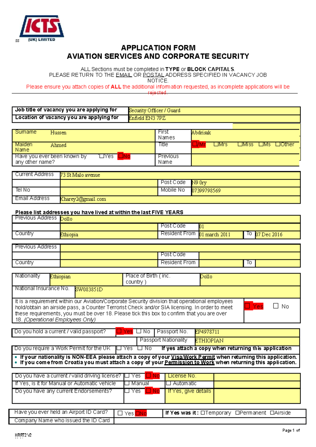 New Application Form 2021 - Page 1 of HRRT2 V ss APPLICATION FORM ...