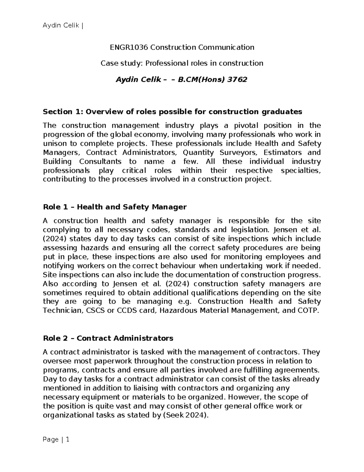 Professional roles in construction - These professionals include Health ...
