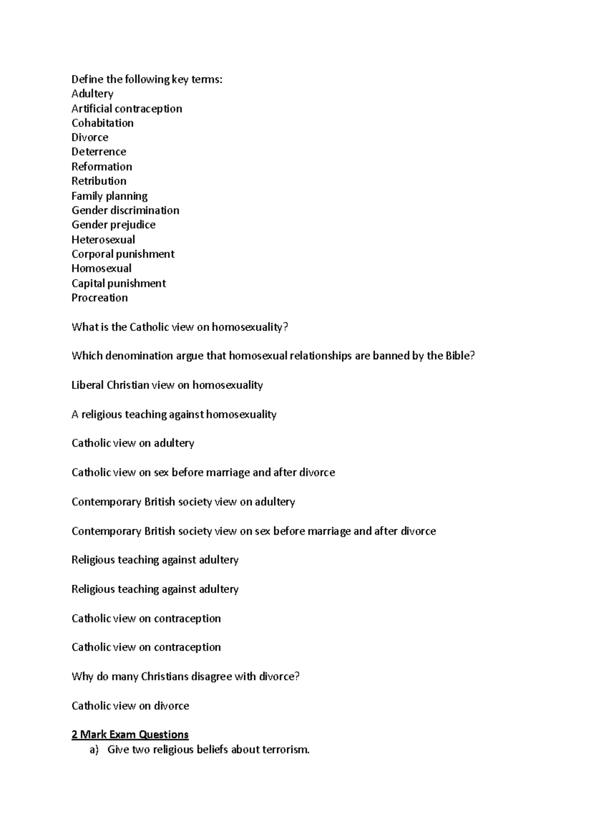 Define the following key terms - Define the following key terms ...