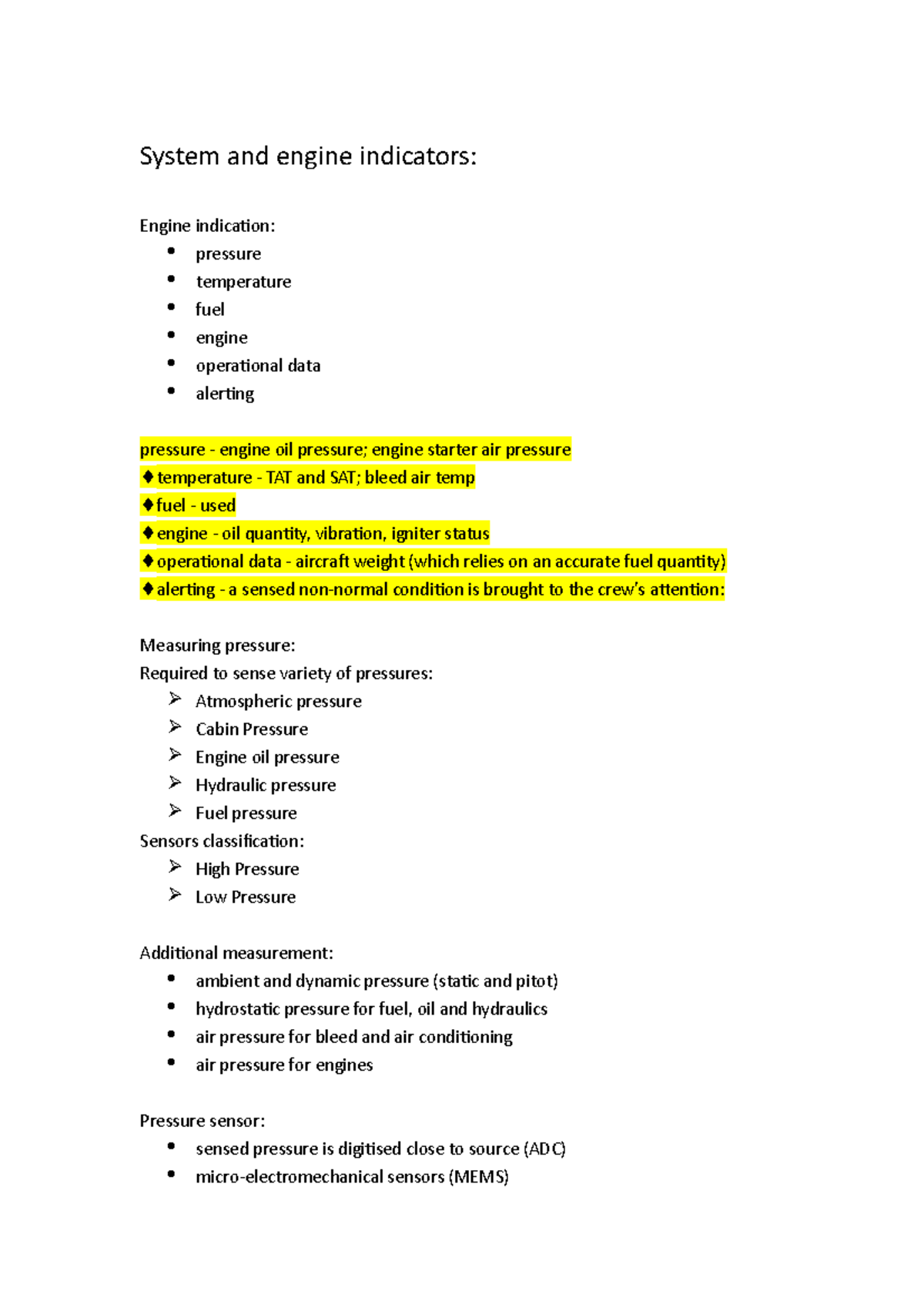 System and engine indicators - System and engine indicators: Engine ...
