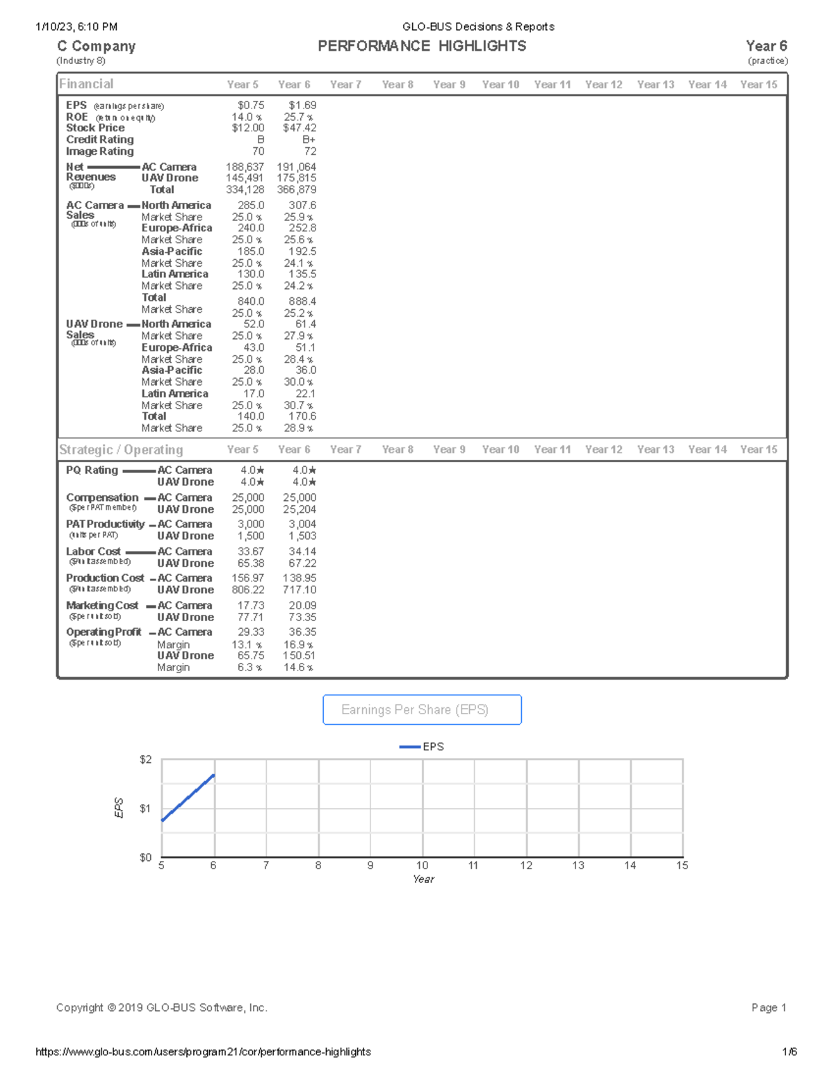 GLO BUS Reports G3 Company C - C Company (Industry 8) PERFORMANCE ...