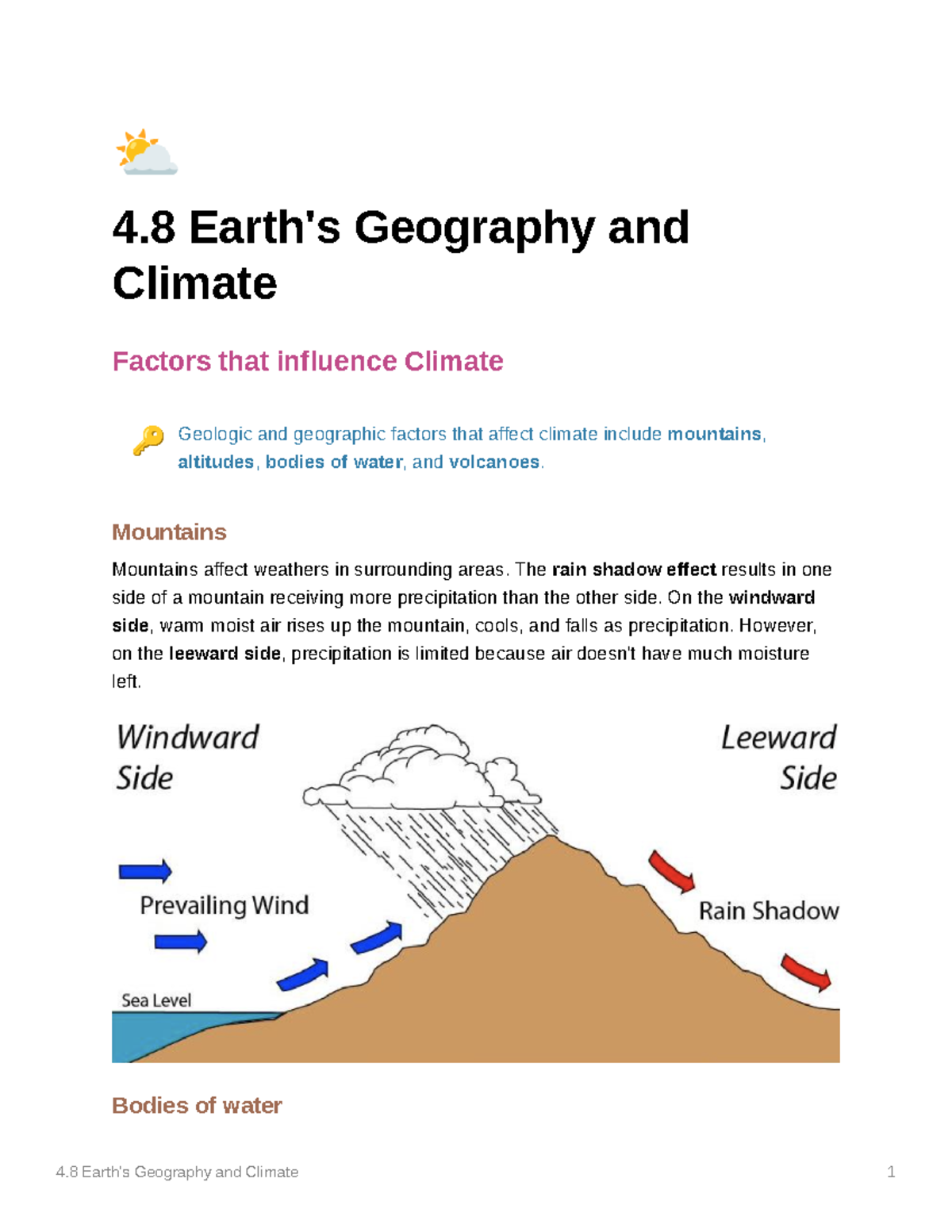 Earths geography and climate - Mountains Mountains affect weathers in ...