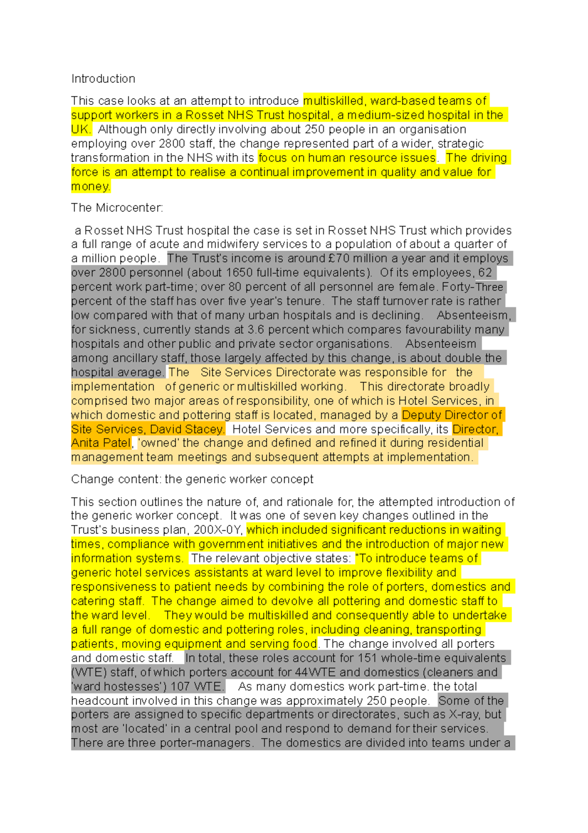 Case study brief - Introduction This case looks at an attempt to ...