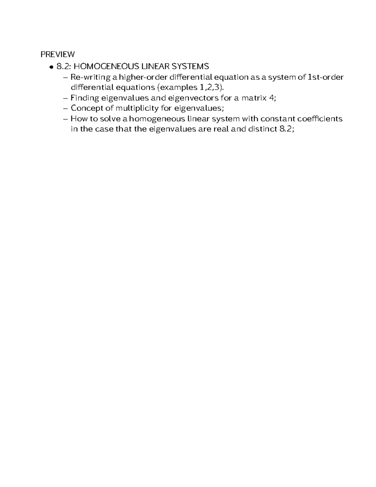 Math2860 Ode Lecture 17 Systems 1st Order Odes Preview 8 Homogeneous Linear Systems Re