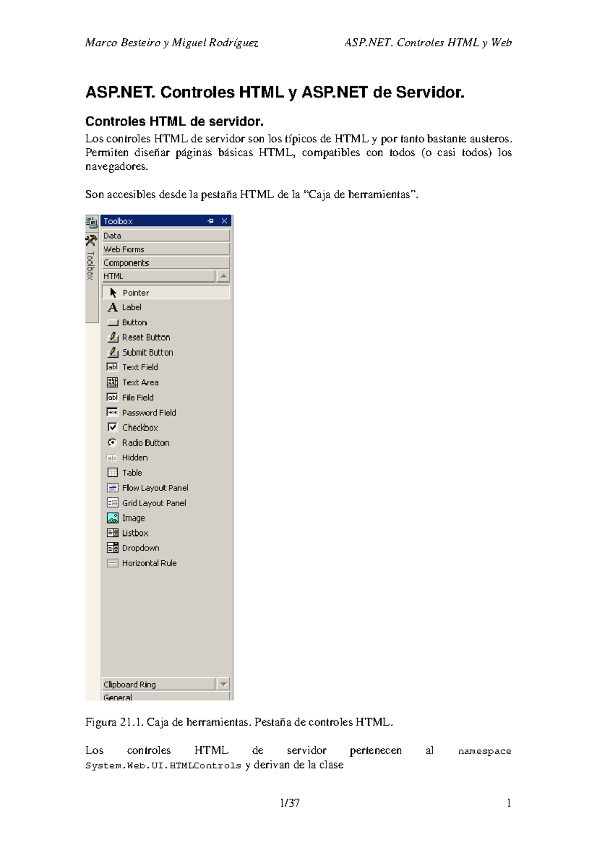 ASP NET Controles HTML y ASP NET de Serv - ASP. Controles HTML y ASP de Servidor. Controles HTML ...