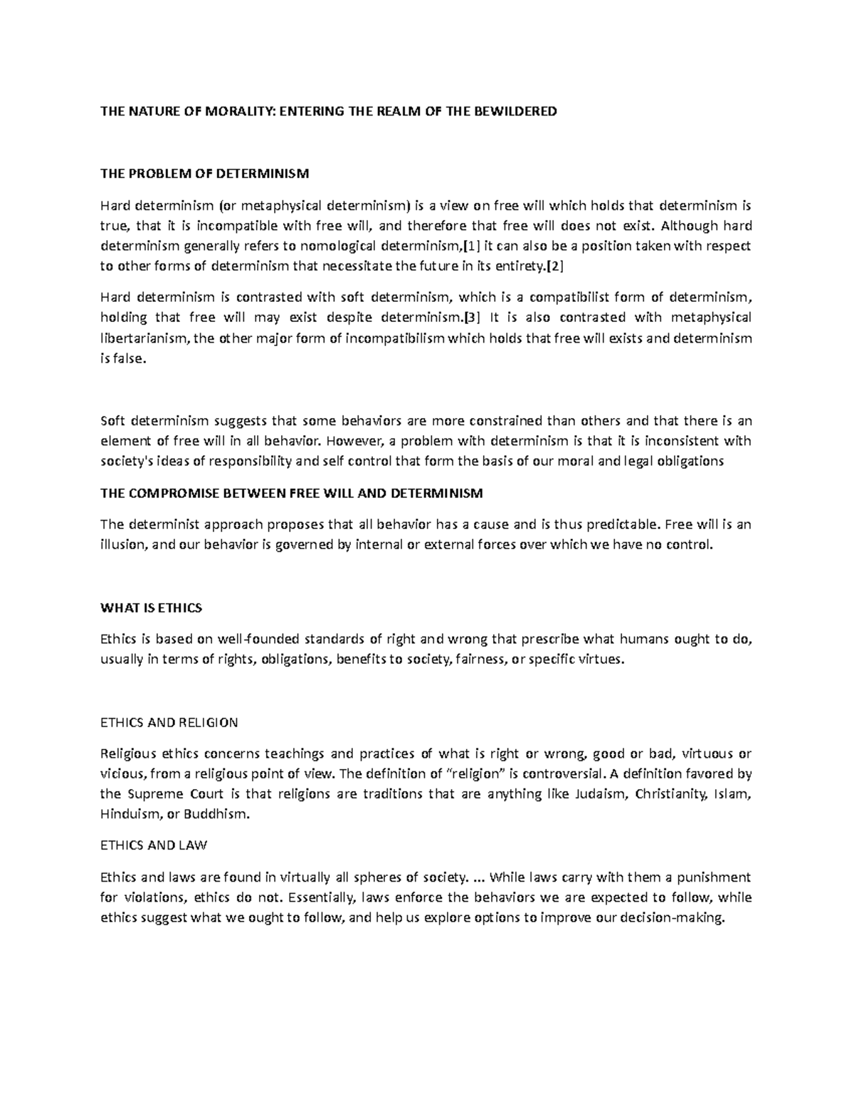 THE Nature OF Morality - THE NATURE OF MORALITY: ENTERING THE REALM OF THE BEWILDERED THE ...