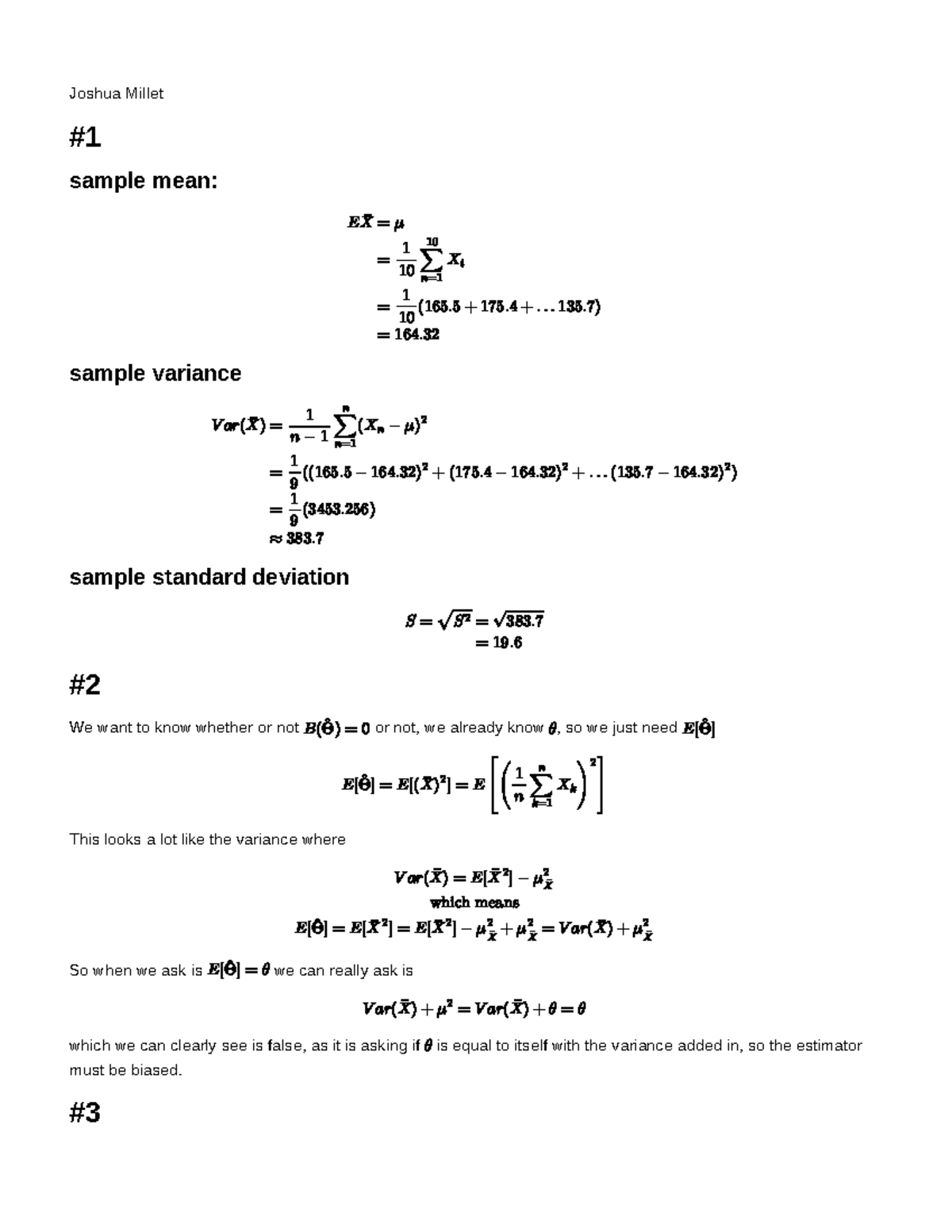 8.6 problems 1, 2, 3 - From Introduction to Probability and Statistics ...