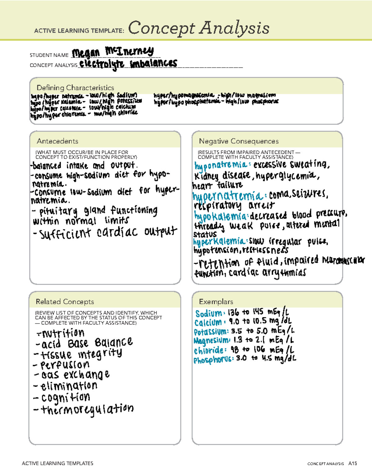 Concept Analysis Electrolytes - ACTIVE LEARNING TEMPLATES CONCEPT ...