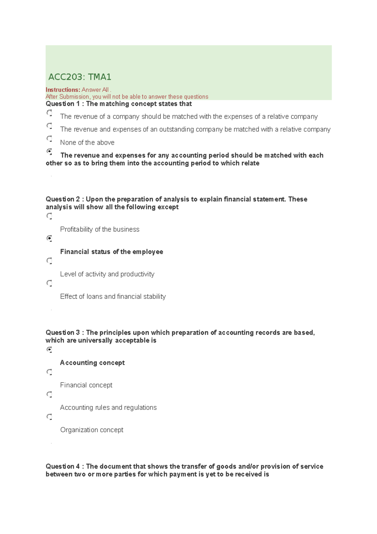 TMA Introduction to Financial Accounting 1 National Open University ...