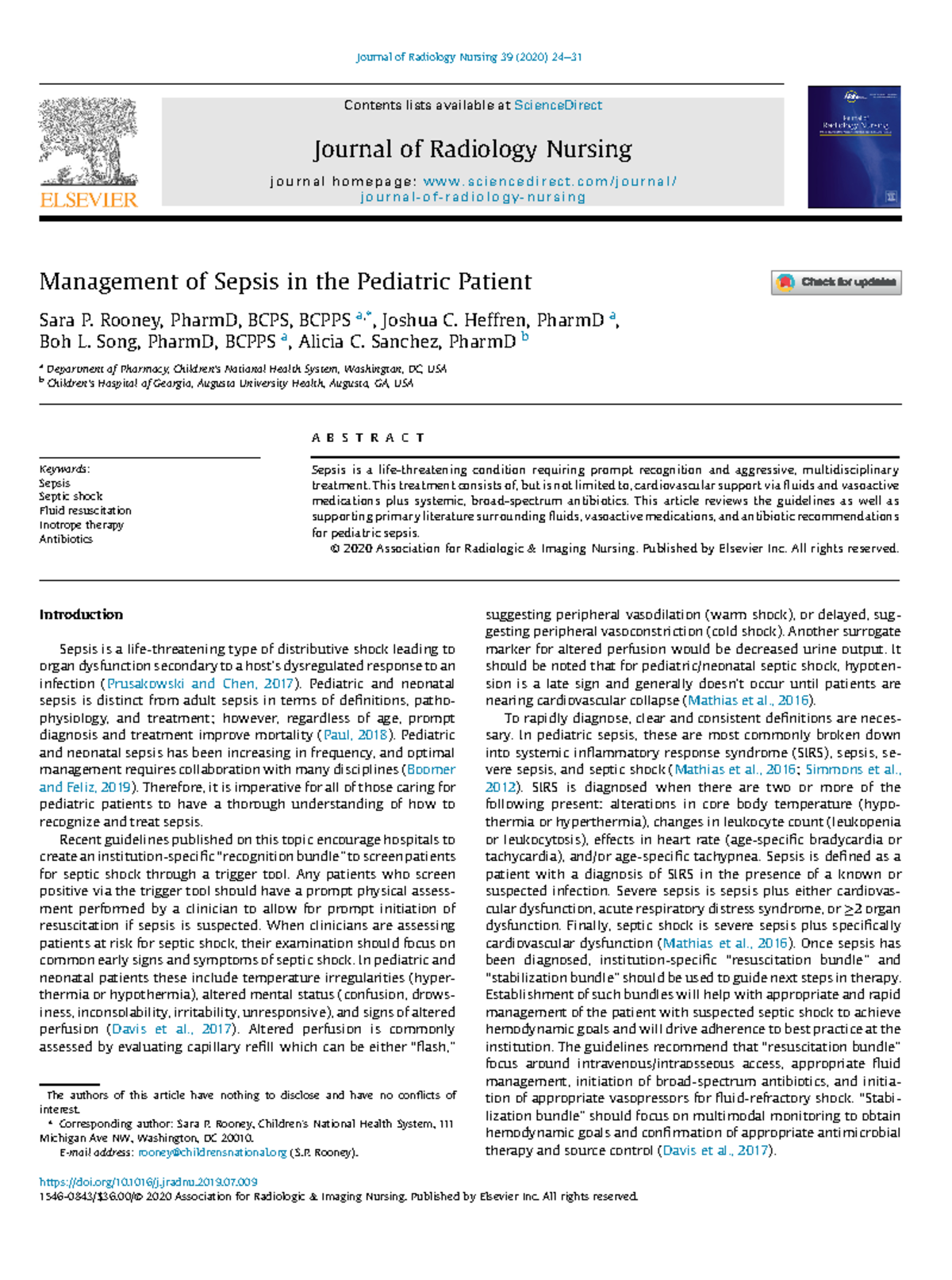 Management of Sepsis in the Pediatric Patient - Rooney, PharmD, BCPS ...