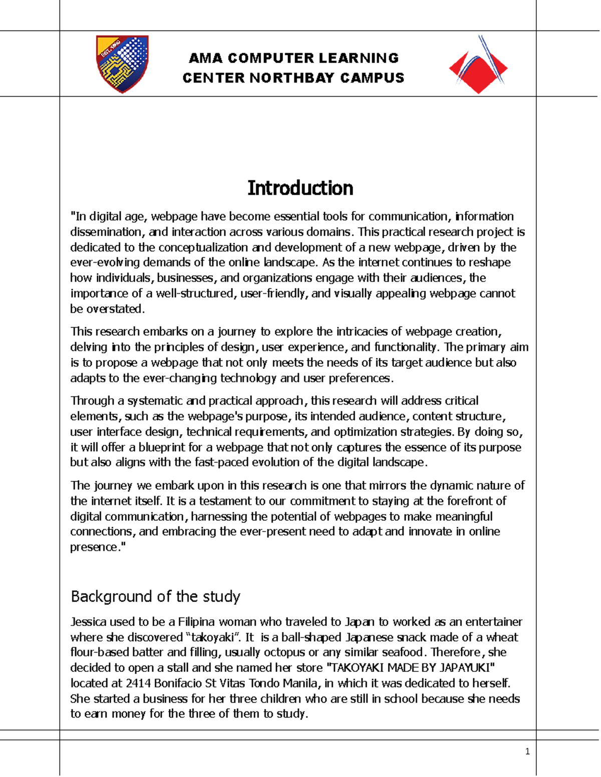 Practical research alfaro - AMA COMPUTER LEARNING CENTER NORTHBAY ...