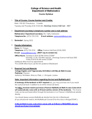 Math 1160 Test Review 2 Problems 1-14 - M1160 Review 2 Part 1 Solutions ...