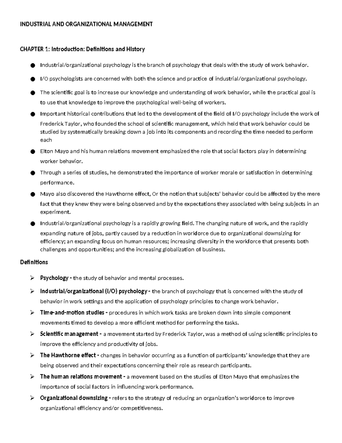 Industrial AND Organizational Management Reviewer - INDUSTRIAL AND ORGANIZATIONAL MANAGEMENT ...