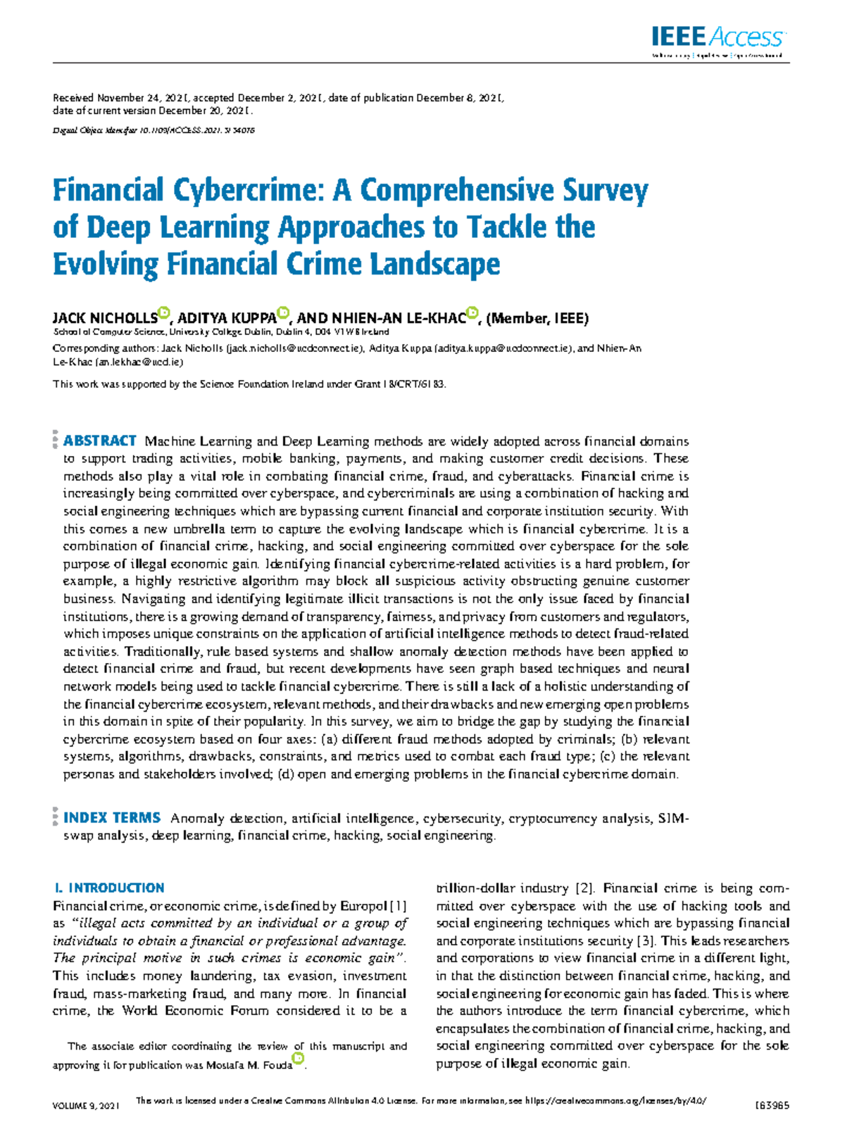 Financial Cybercrime A Comprehensive Survey of Deep Learning Approaches ...