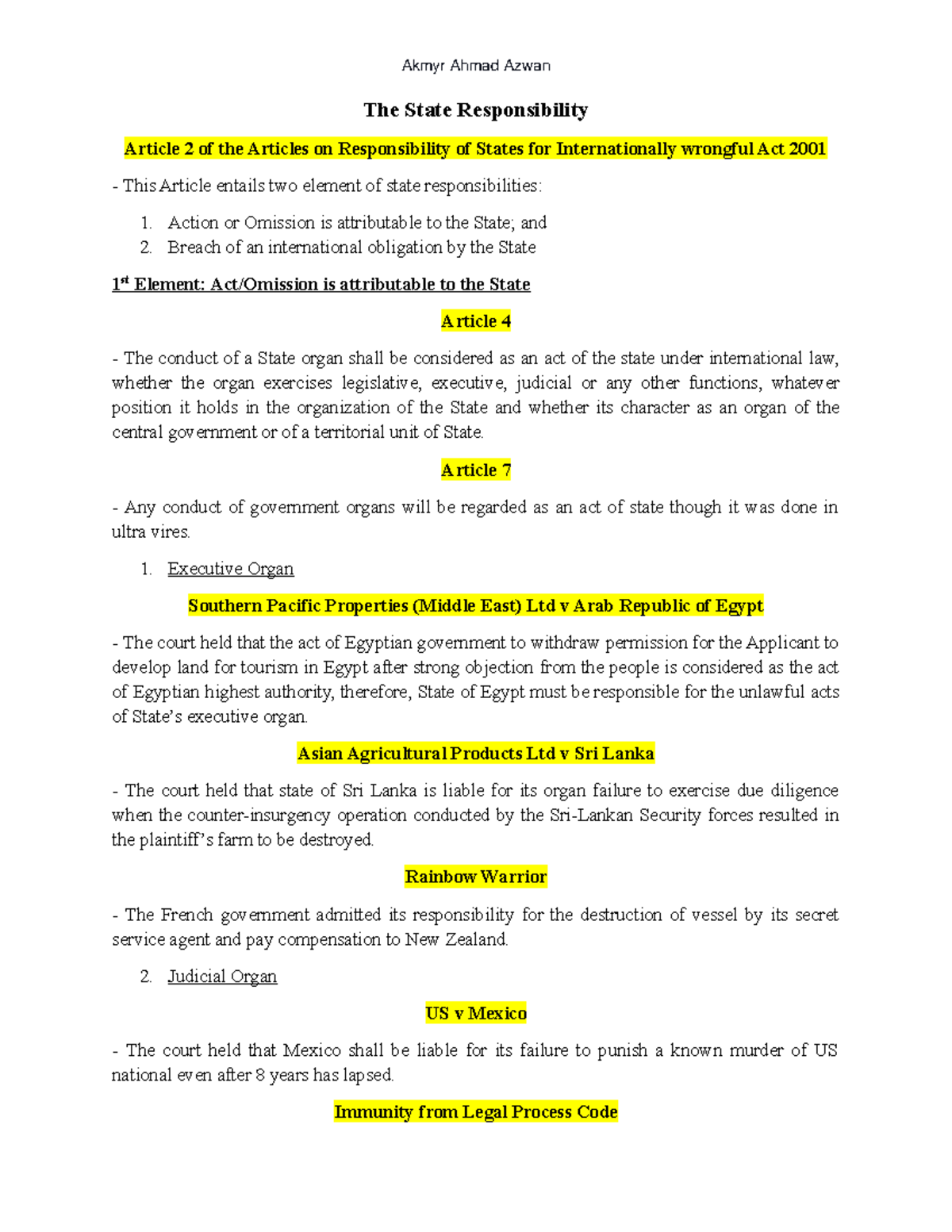 The State Responsibility Az - The State Responsibility Article 2 of the ...