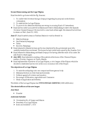 Reaction paper - rizal works - R.A, also known as the Rizal Bill, was a ...