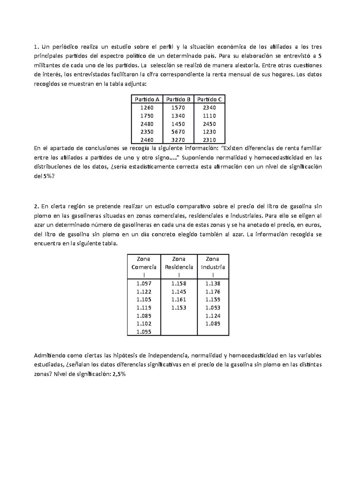 Tema 6 Relacion Anova Enunciado - Un periódico realiza un estudio sobre el perfil y la situación ...
