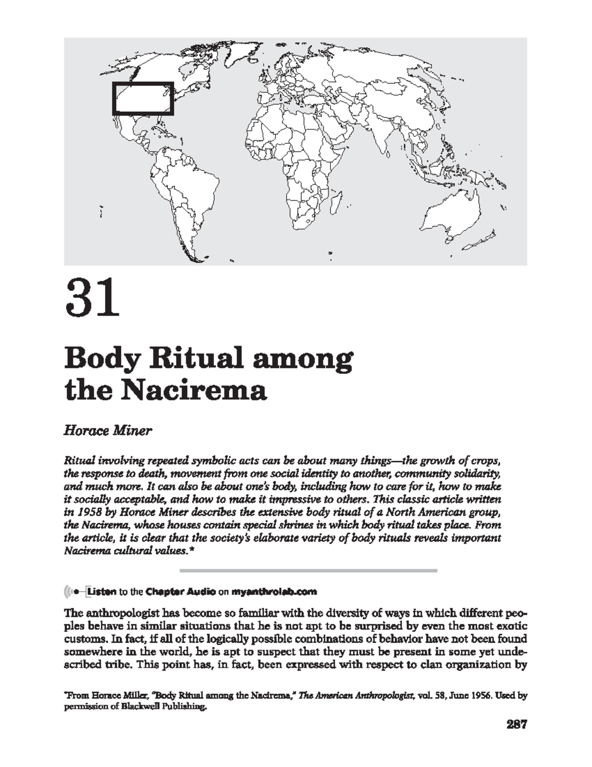 C&C - Body Ritual of the Nacirema - ANTH 02202 - Studocu