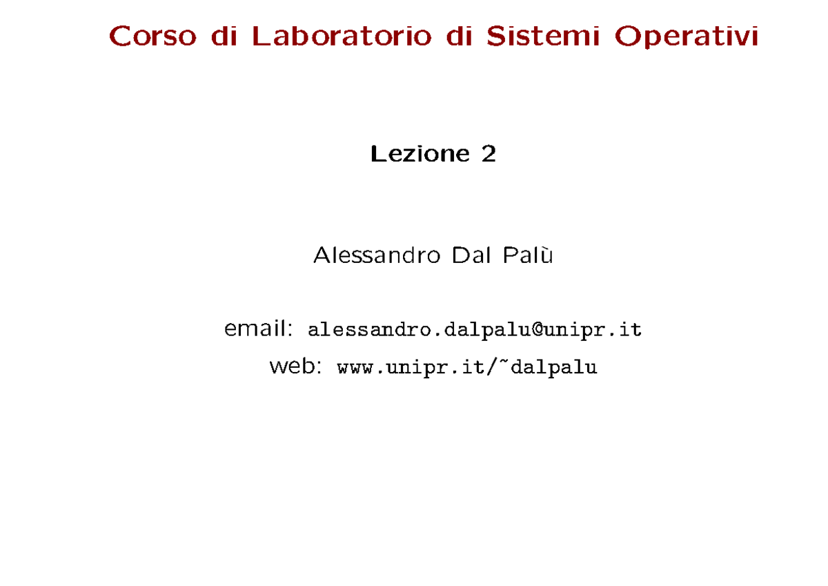 02 - appunti/ riassunto shell - Corso di Laboratorio di Sistemi ...