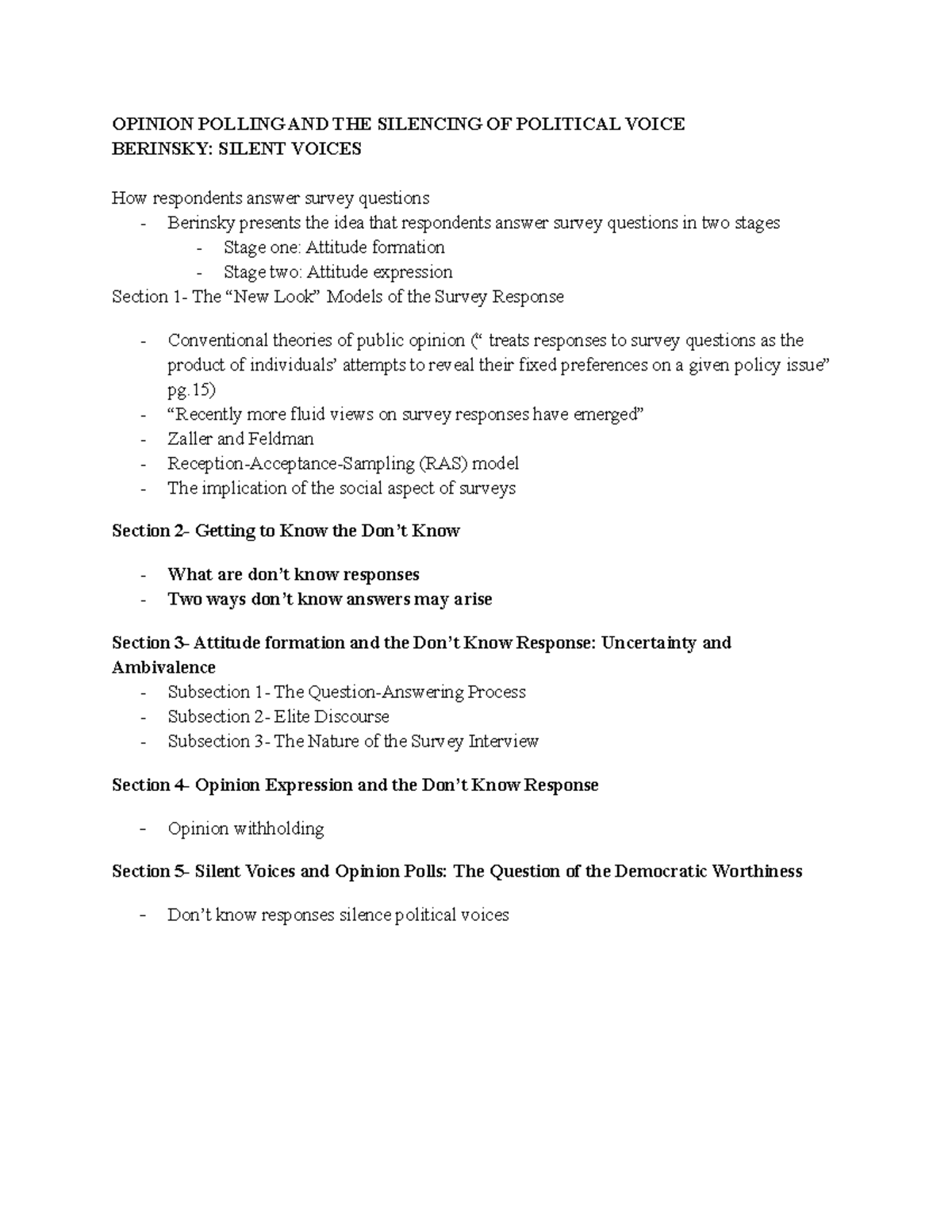 Opinion Polling AND THE Silencing OF Political Voice - OPINION POLLING ...