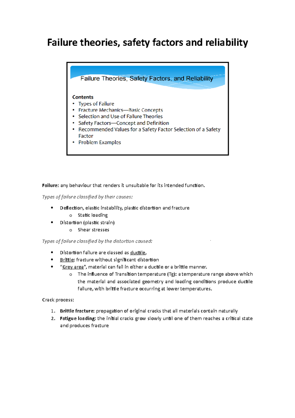 DOME: Failure theories - Failure theories, safety factors and ...