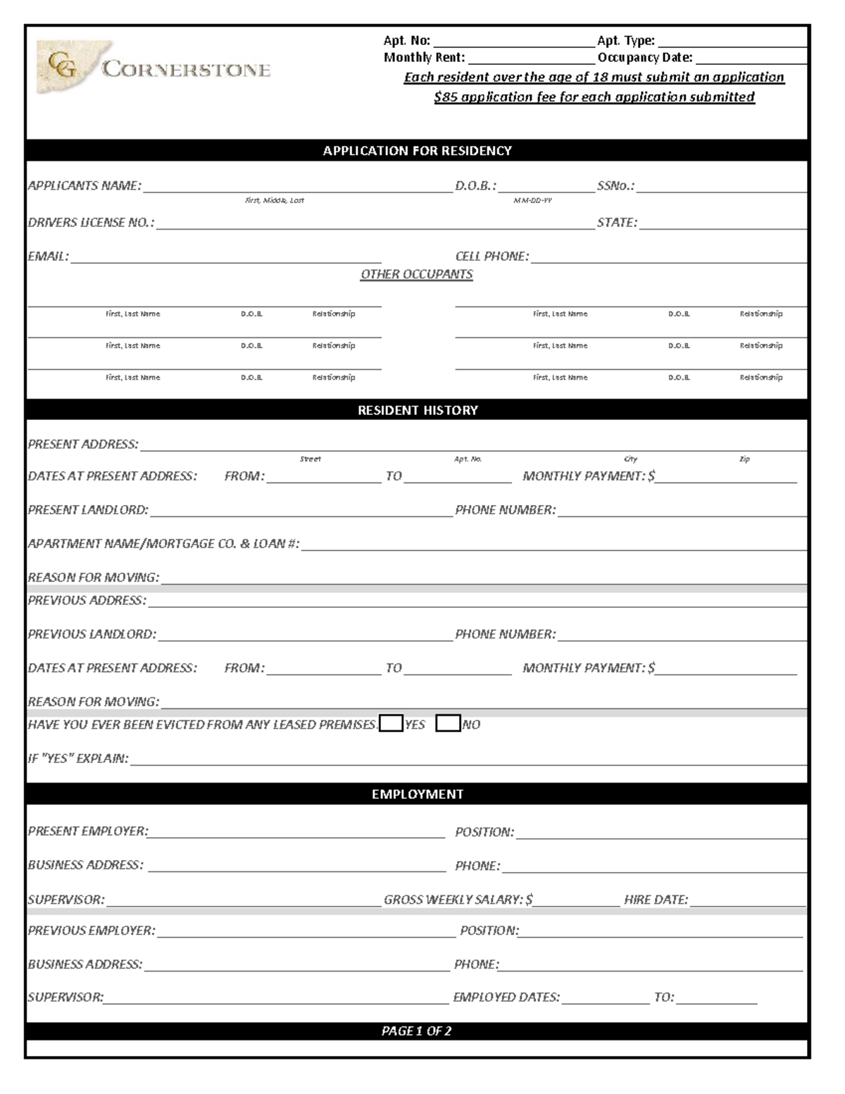Application for Residency - Fillable (10) - D.O. Relationship D.O ...